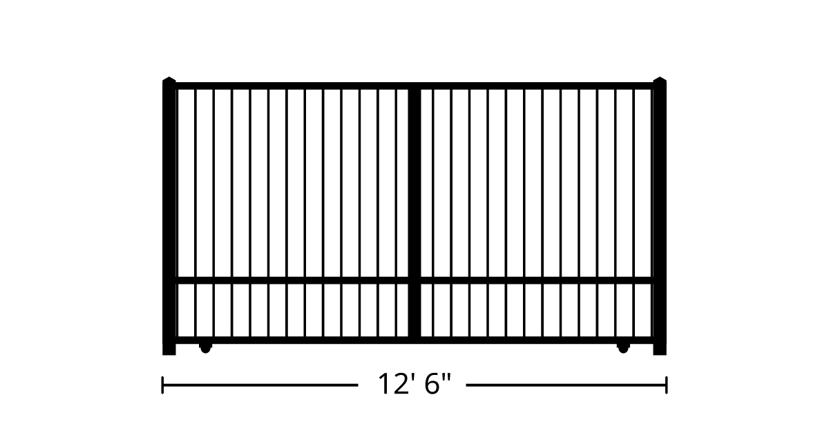 Gate | 12ft 6in Wide, Slide Kit, Solo Panel, Single Pickets, Manual ...
