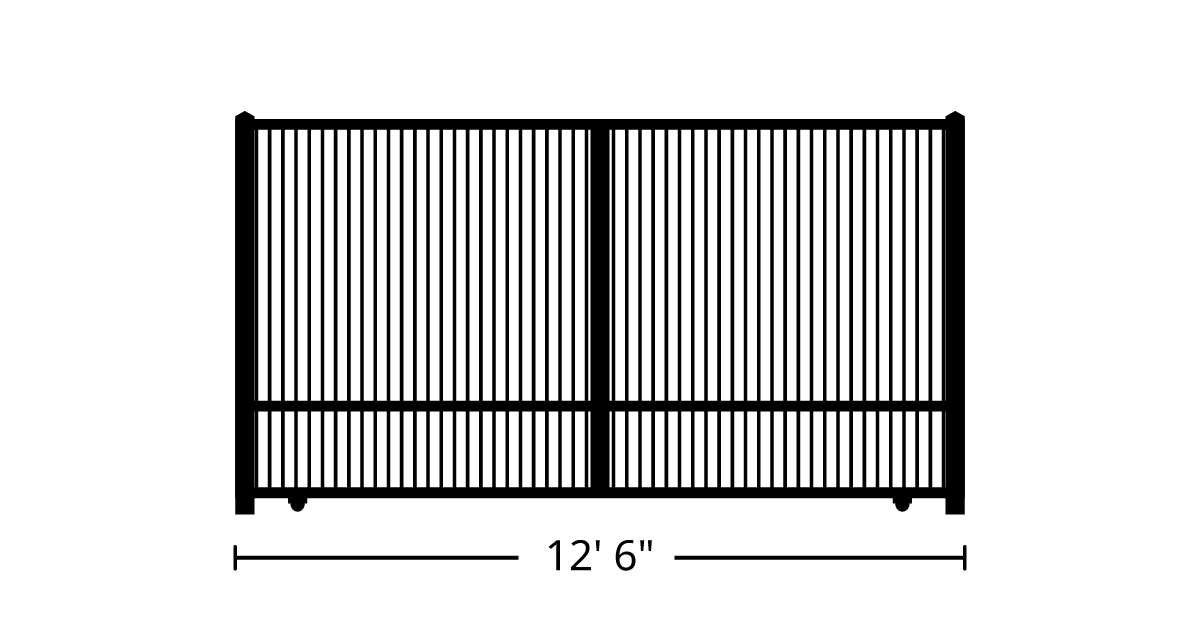 Gate | 12ft 6in Wide, Slide Kit, Solo Panel, Double Pickets, Manual ...