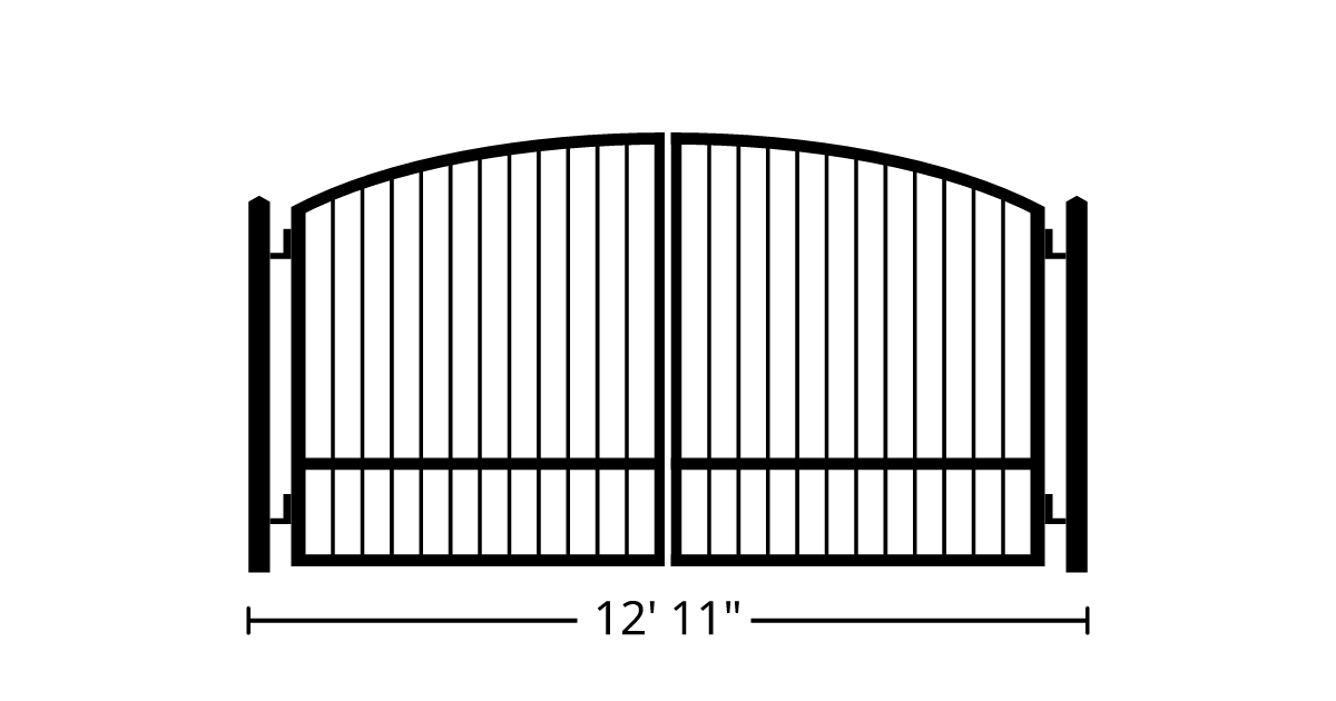 Gate | 12ft 11in Wide, Swing Kit, Dual Panels, Arch Style, Single ...