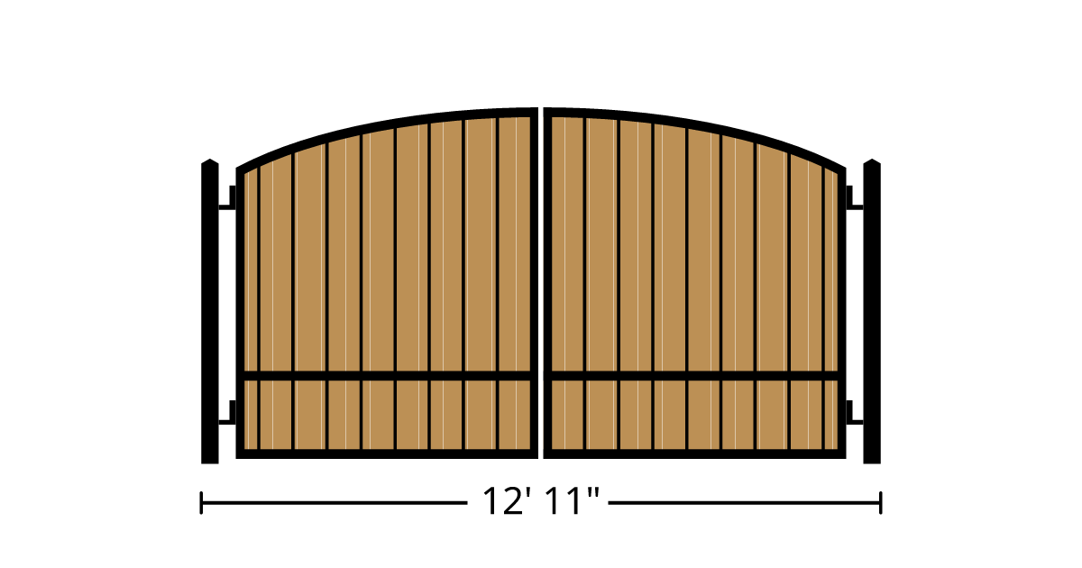 Gate | 12ft 11in Wide, Swing Kit, Dual Panels, Arch Style, Single ...