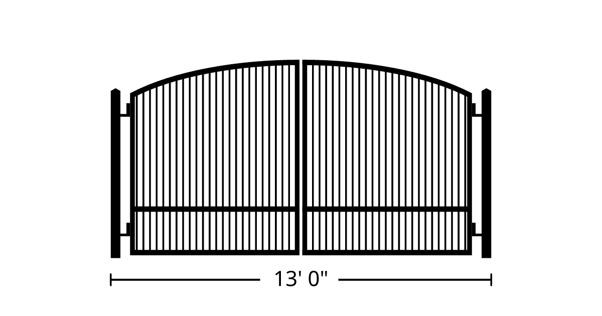 Gate | 13ft 0in Wide, Swing Kit, Dual Panels, Arch Style, Double ...