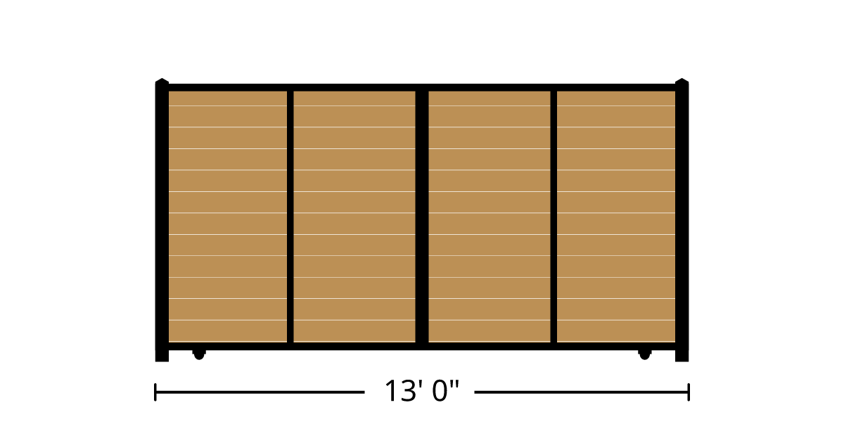 Gate | 13ft 0in Wide, Slide Kit, Solo Panel, Horizontal Ironwood ...