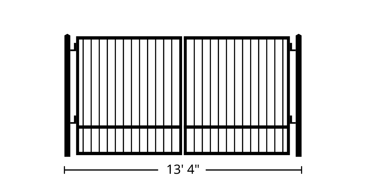 Gate | 13ft 4in Wide, Swing Kit, Dual Panels, Single Pickets, Manual ...