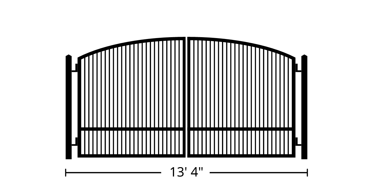 Gate | 13ft 4in Wide, Swing Kit, Dual Panels, Arch Style, Double ...