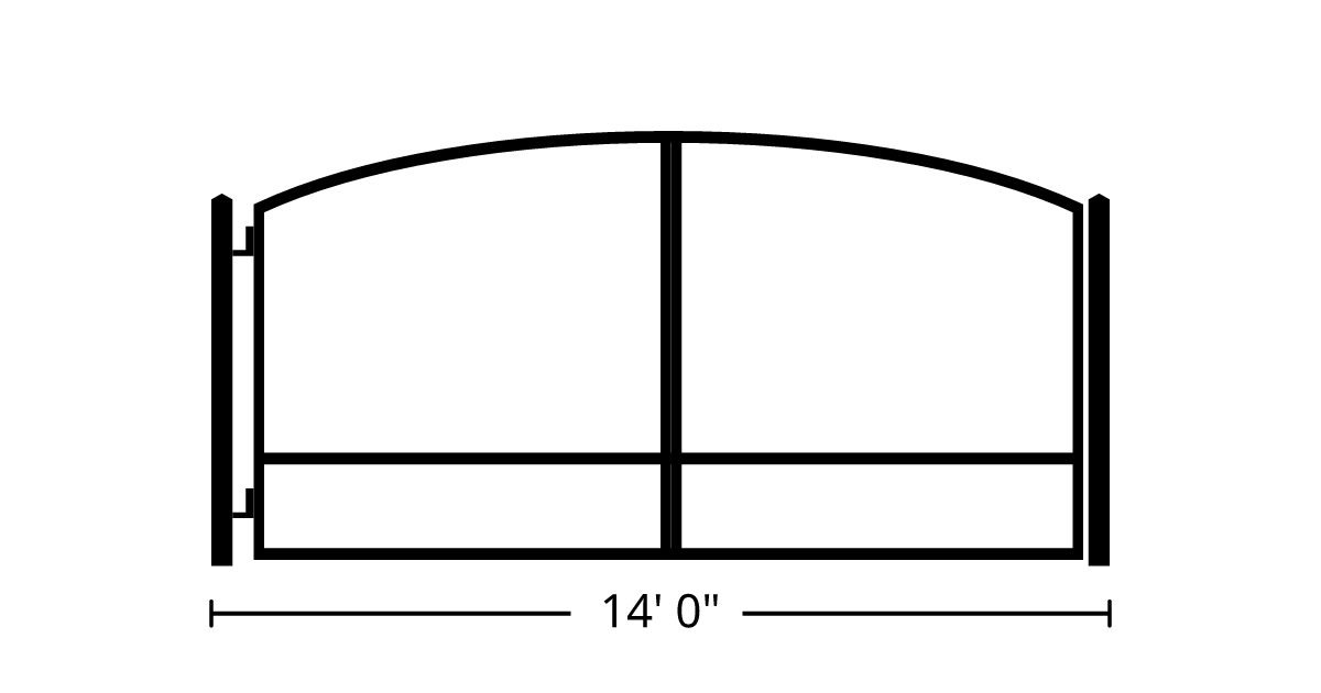 Gate | 14ft 0in Wide, Swing Kit, Solo Panel, Arch Style, Manual Access ...