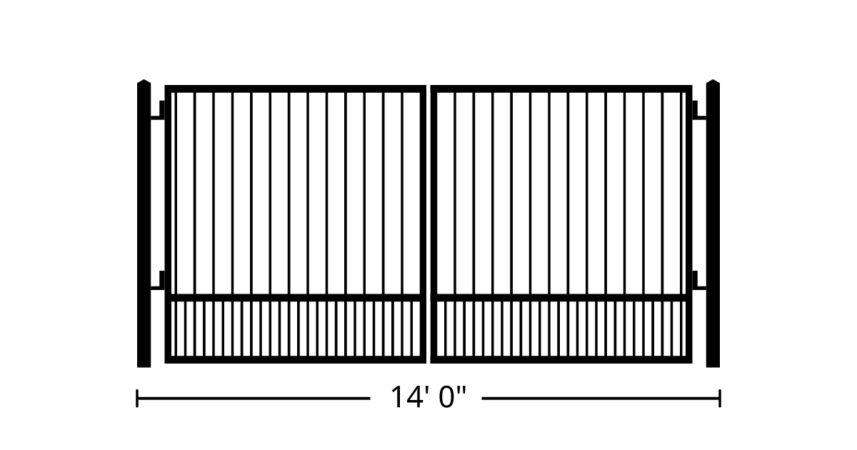 Gate | 14ft 0in Wide, Swing Kit, Dual Panels, Puppy Pickets, Manual ...