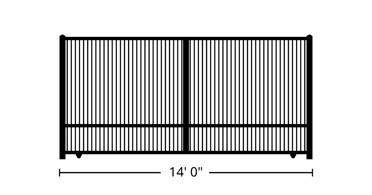 Gate | 14ft 0in Wide, Slide Kit, Solo Panel, Double Pickets, Automatic ...