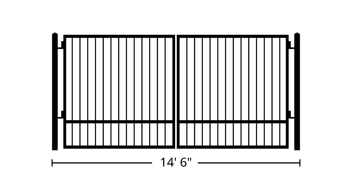 Gate | 14ft 6in Wide, Swing Kit, Dual Panels, Single Pickets, Manual ...