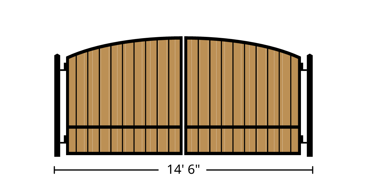 Gate | 14ft 6in Wide, Swing Kit, Dual Panels, Arch Style, Single ...