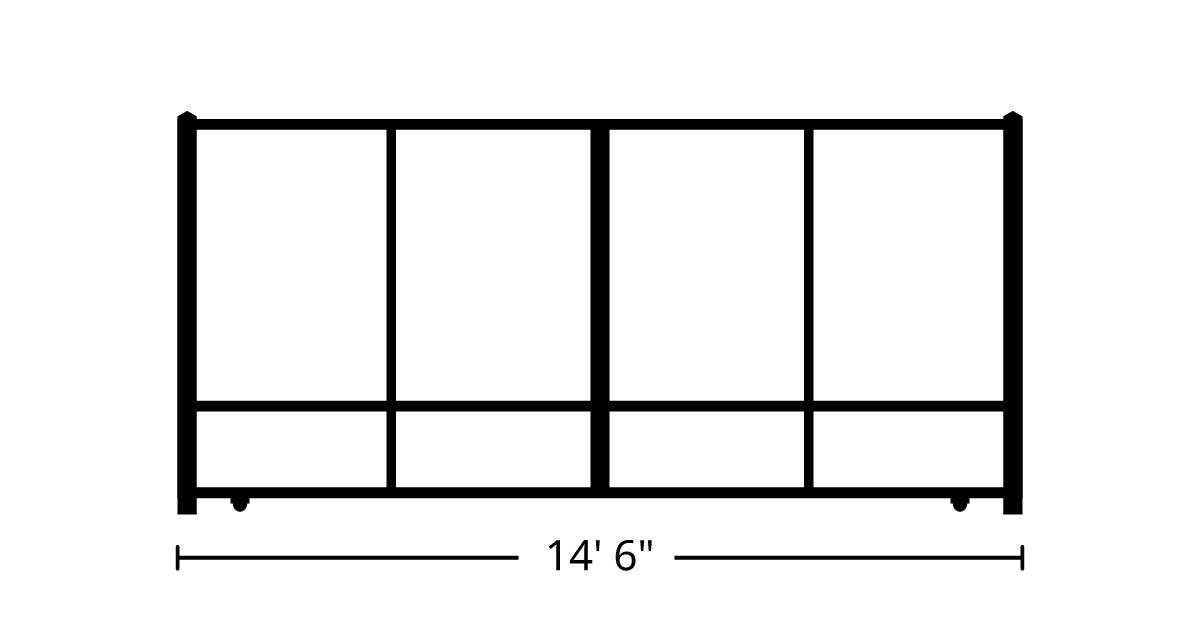 Gate | 14ft 6in Wide, Slide Kit, Solo Panel, DIY Wood | StandardGates™