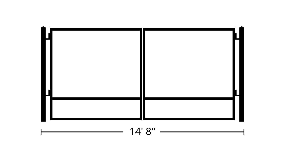 Gate | 14ft 8in Wide, Swing Kit, Dual Panels, Manual Access ...