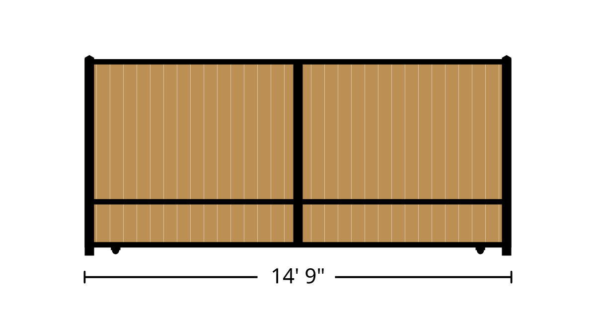 Gate | 14ft 9in Wide, Slide Kit, Solo Panel, Vertical Ironwood, Manual ...
