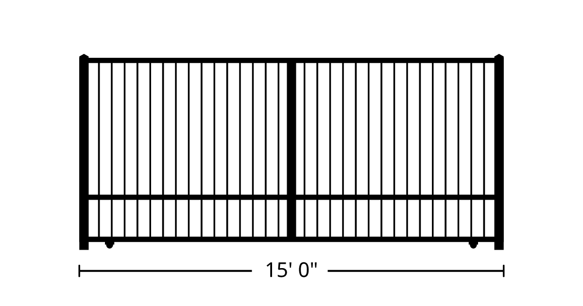Gate | 15ft 0in Wide, Slide Kit, Solo Panel, Single Pickets, Manual ...