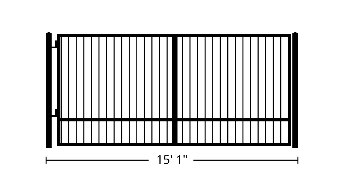 Gate | 15ft 1in Wide, Swing Kit, Solo Panel, Single Pickets, Manual ...
