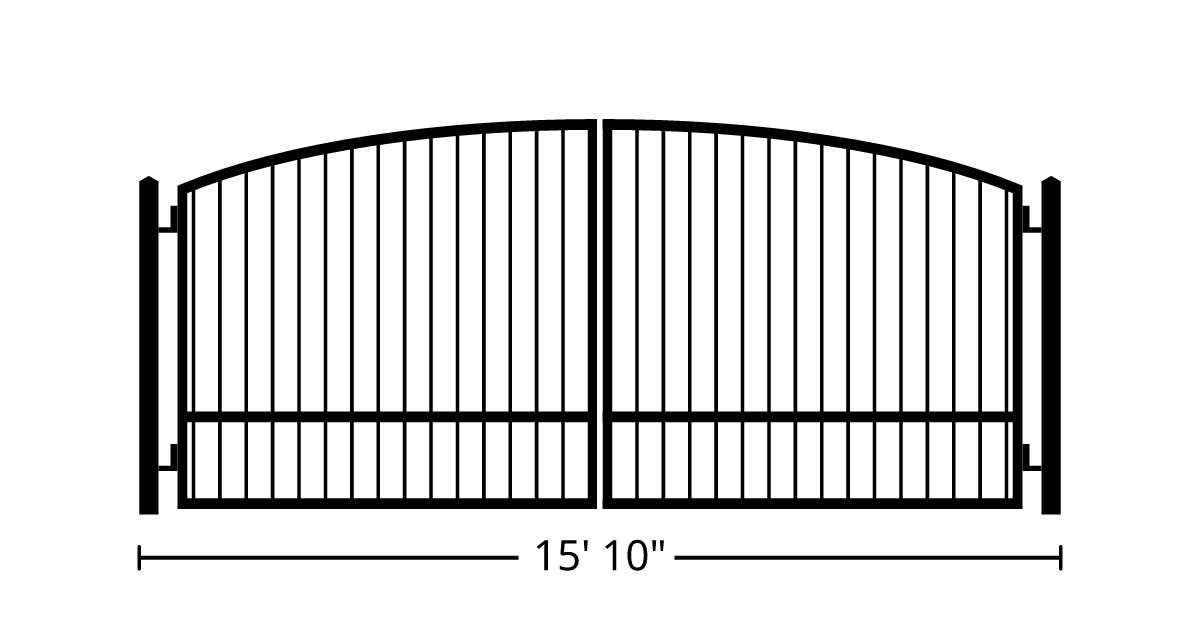Gate | 15ft 10in Wide, Swing Kit, Dual Panels, Arch Style, Single ...