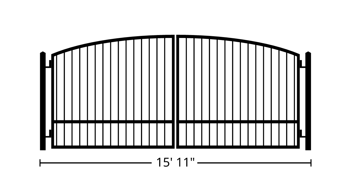 Gate | 15ft 11in Wide, Swing Kit, Dual Panels, Arch Style, Single ...