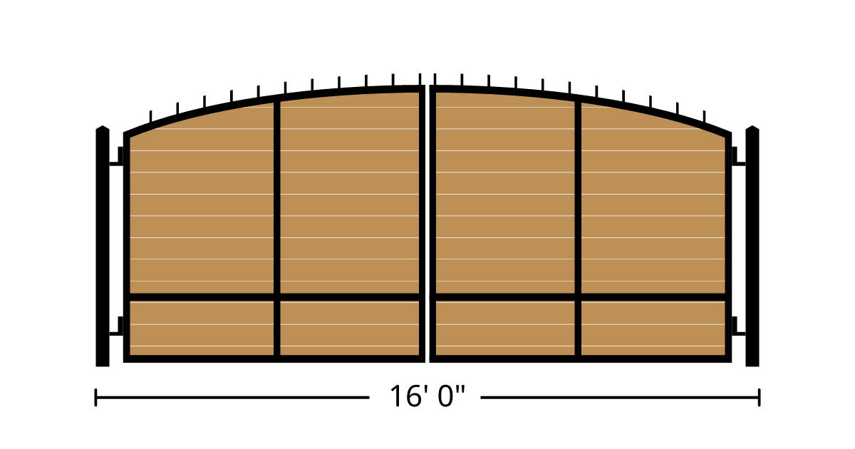 Gate | 16ft 0in Wide, Swing Kit, Dual Panels, Both Style, Horizontal ...
