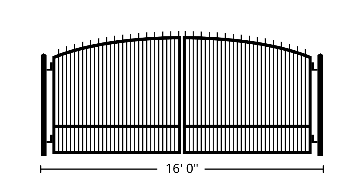 Gate | 16ft 0in Wide, Swing Kit, Dual Panels, Both Style, Double ...