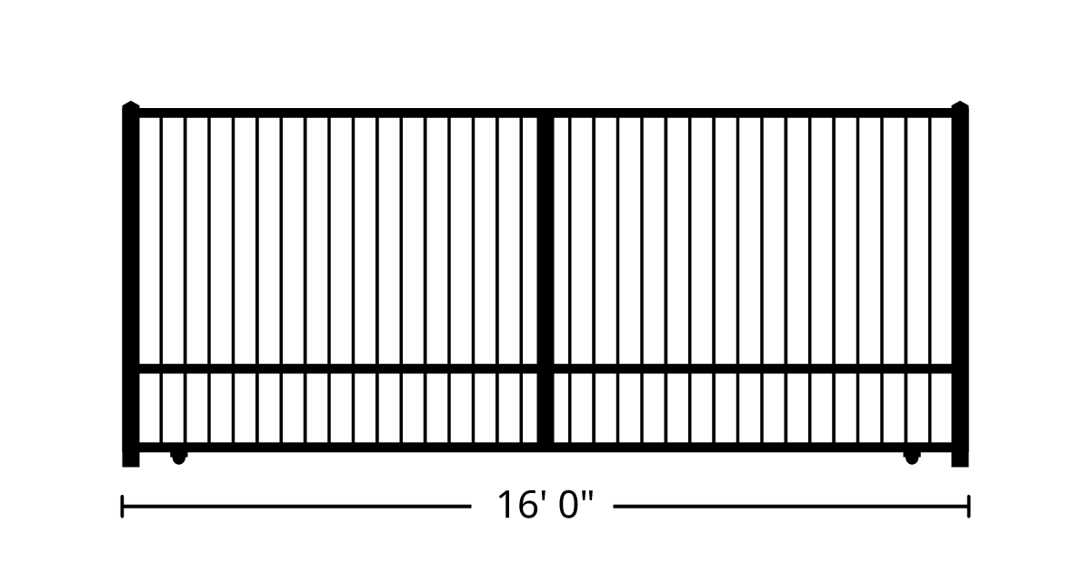 Gate | 16ft 0in Wide, Slide Kit, Solo Panel, Single Pickets, Automatic ...