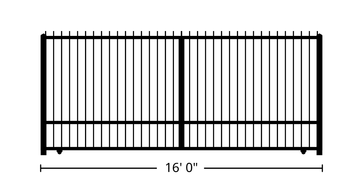 Gate | 16ft 0in Wide, Slide Kit, Solo Panel, Finials Style, Single ...