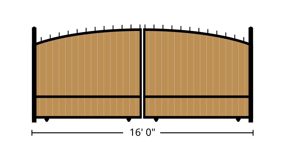 Gate | 16ft 0in Wide, Slide Kit, Dual Panels, Both Style, Vertical ...