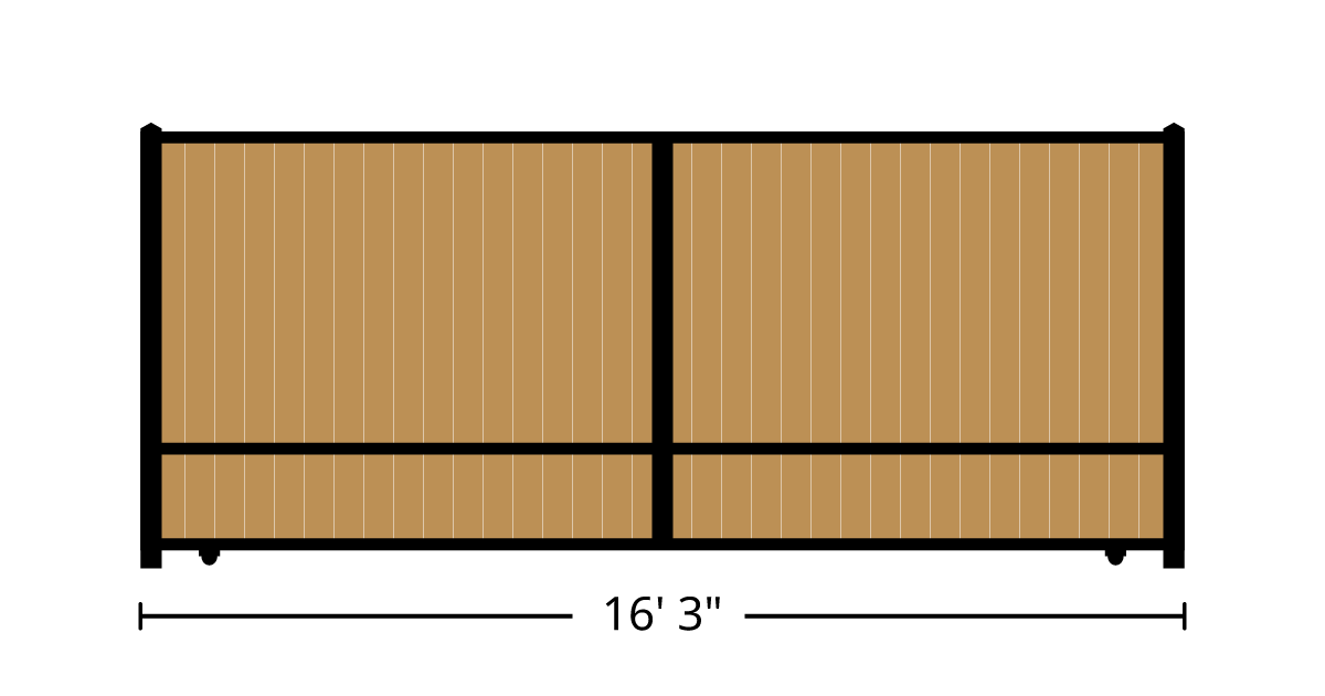 Gate | 16ft 3in Wide, Slide Kit, Solo Panel, Vertical Ironwood, Manual ...