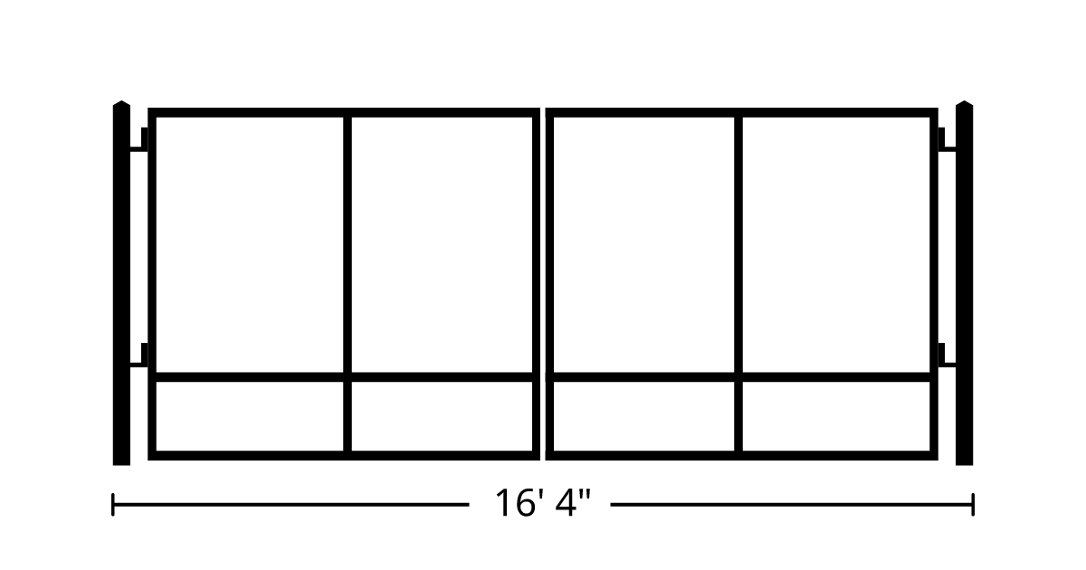 Gate | 16ft 4in Wide, Swing Kit, Dual Panels, DIY Wood, Manual Access ...