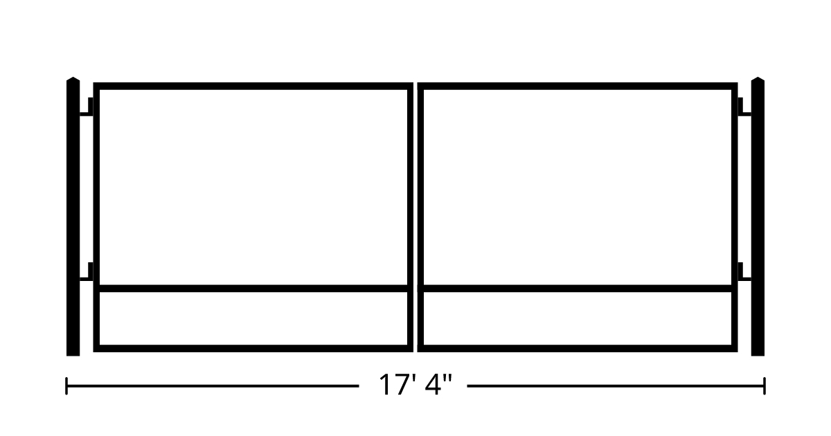 Gate | 17ft 4in Wide, Swing Kit, Dual Panels, Automatic Access ...