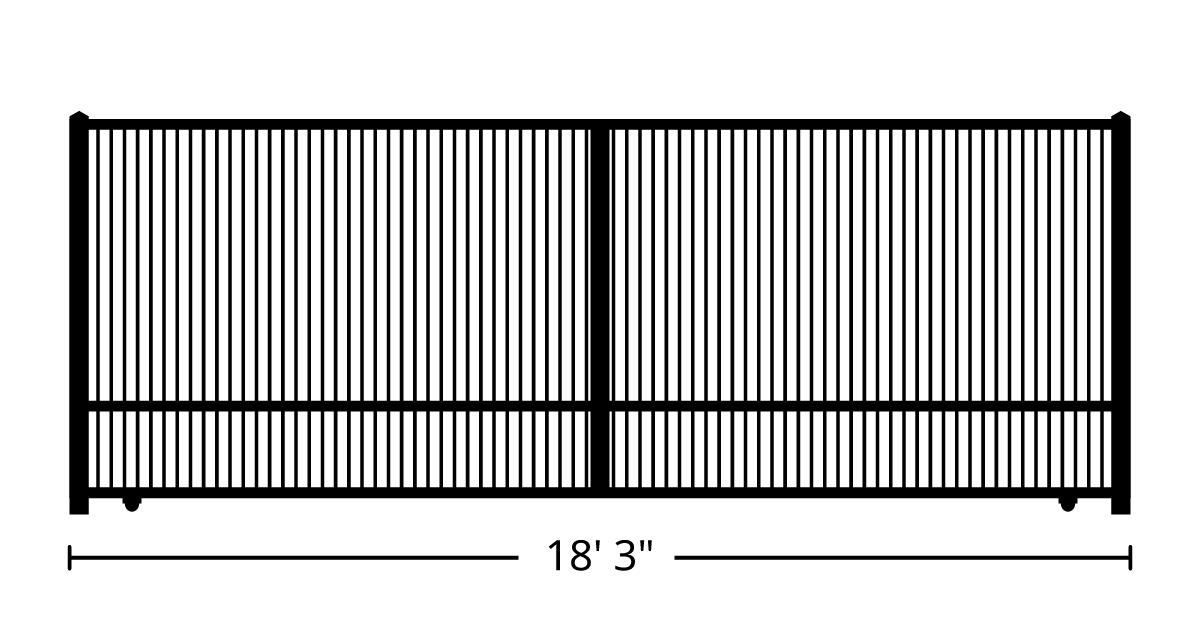 Gate | 18ft 3in Wide, Slide Kit, Solo Panel, Double Pickets, Manual ...