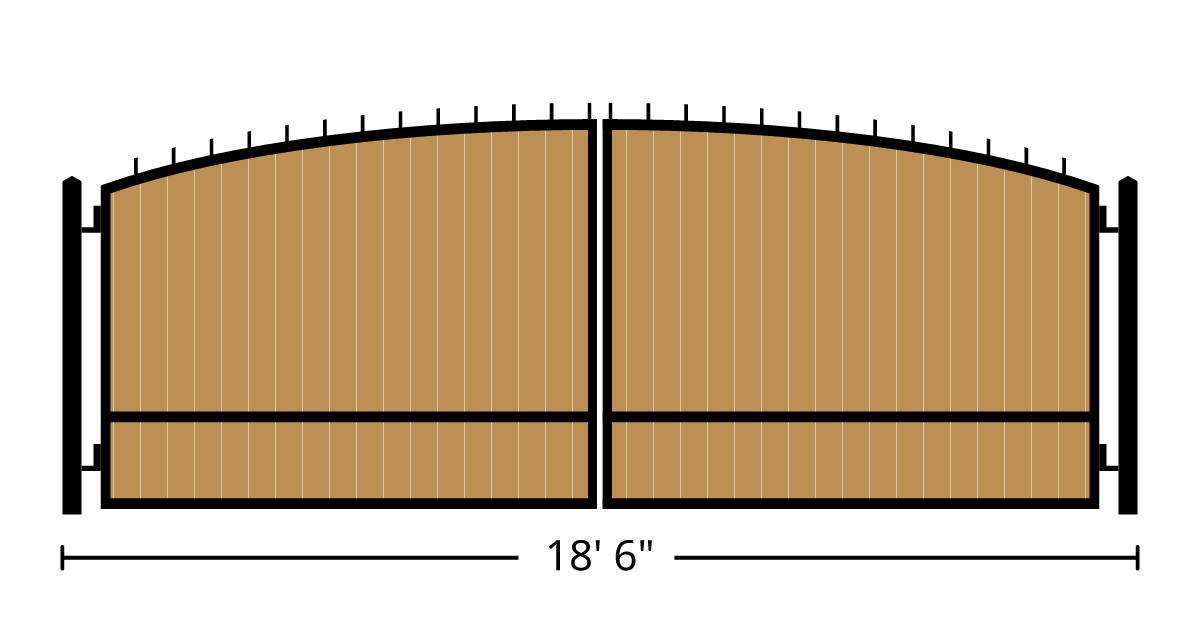 Gate | 18ft 6in Wide, Swing Kit, Dual Panels, Both Style, Vertical ...