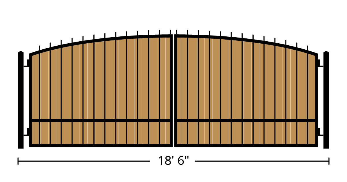 Gate | 18ft 6in Wide, Swing Kit, Dual Panels, Both Style, Single ...