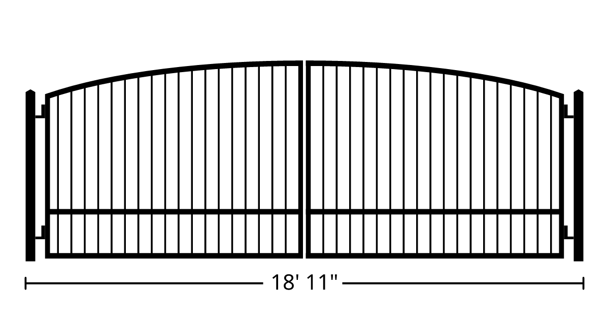 Gate | 18ft 11in Wide, Swing Kit, Dual Panels, Arch Style, Single ...