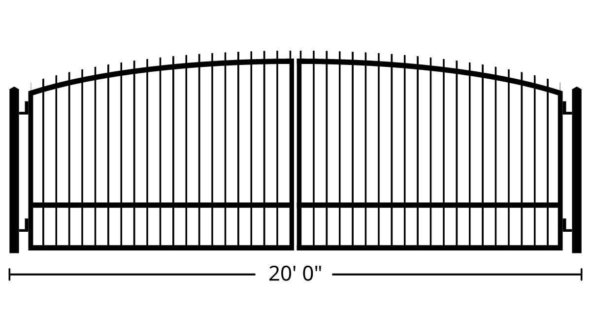 Gate | 20ft 0in Wide, Swing Kit, Dual Panels, Both Style, Single ...
