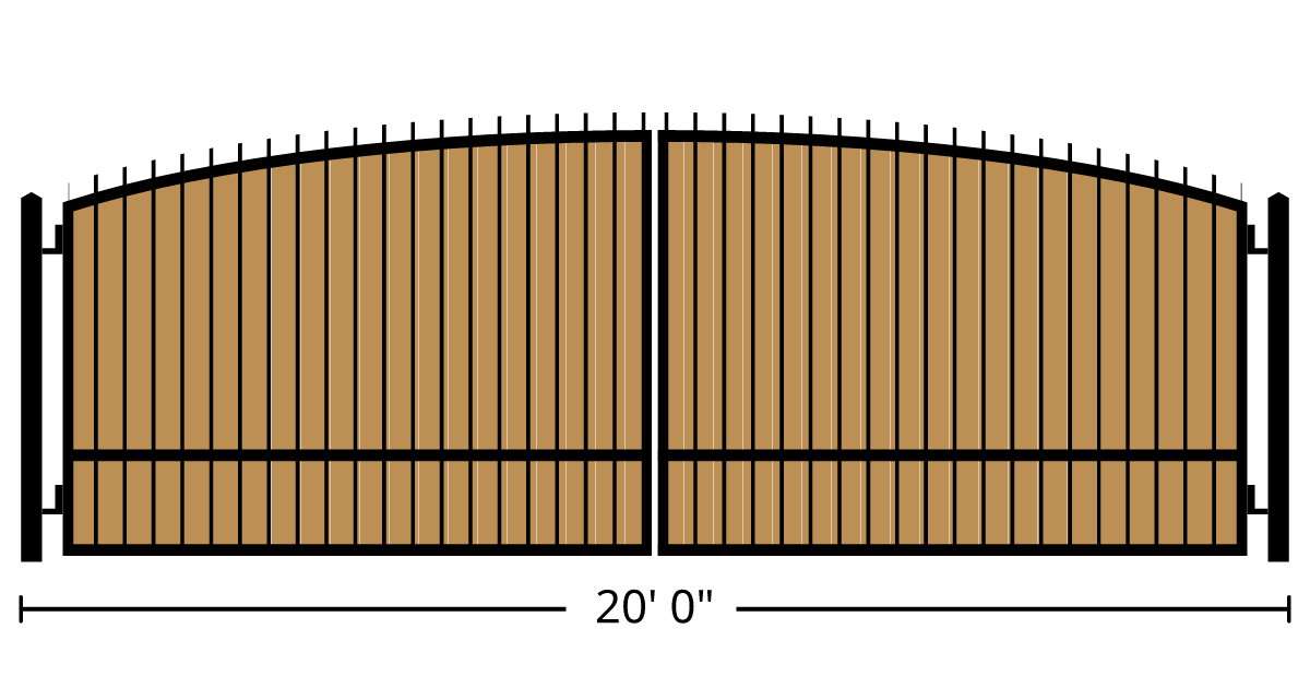 Gate | 20ft 0in Wide, Swing Kit, Dual Panels, Both Style, Double ...