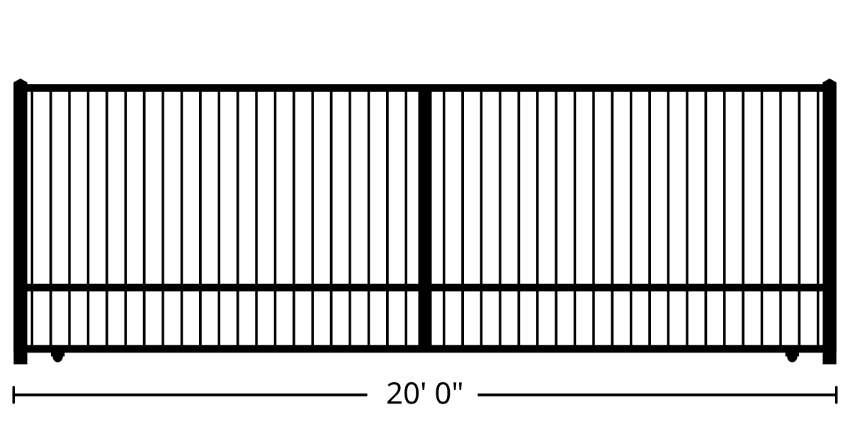 Gate | 20ft 0in Wide, Slide Kit, Solo Panel, Single Pickets ...