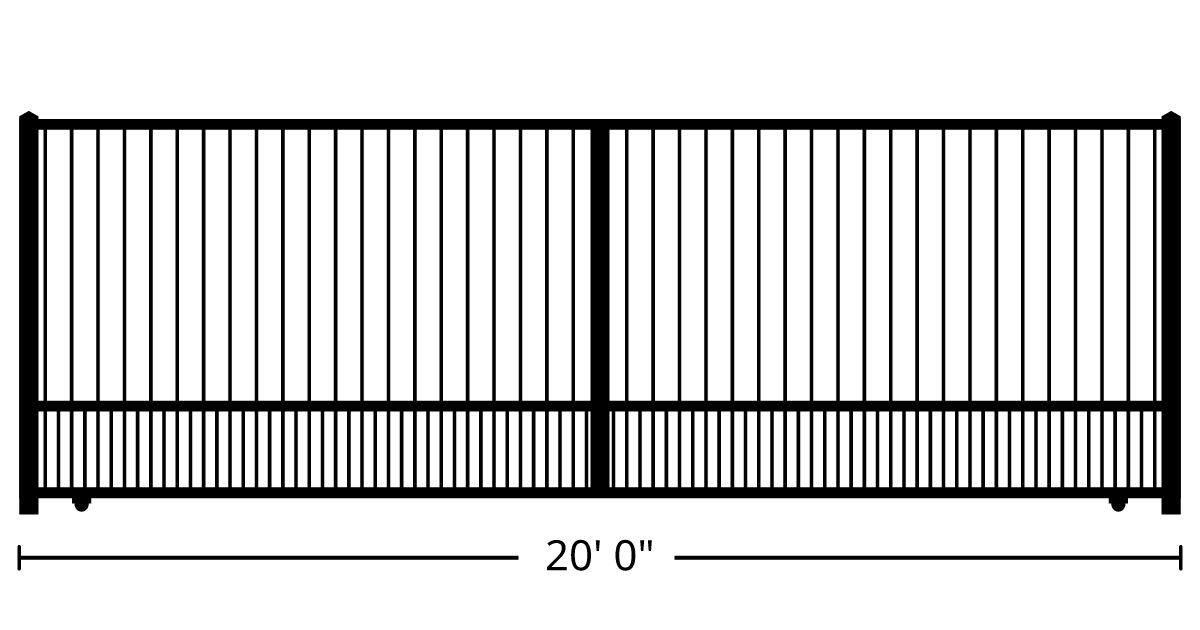 Gate | 20ft 0in Wide, Slide Kit, Solo Panel, Puppy Pickets, Automatic ...