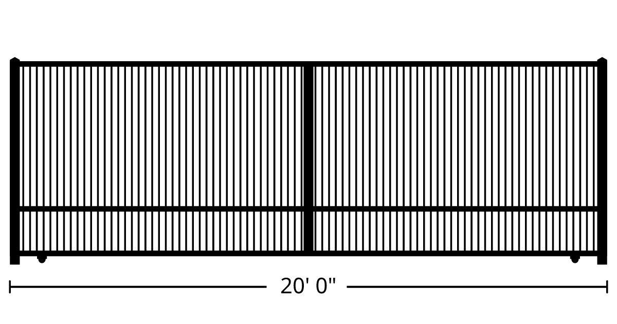 Gate | 20ft 0in Wide, Slide Kit, Solo Panel, Double Pickets, Automatic ...