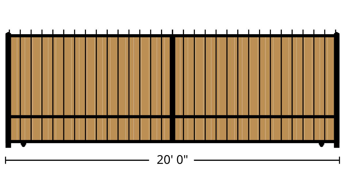 Gate | 20ft 0in Wide, Slide Kit, Solo Panel, Finials Style, Single ...