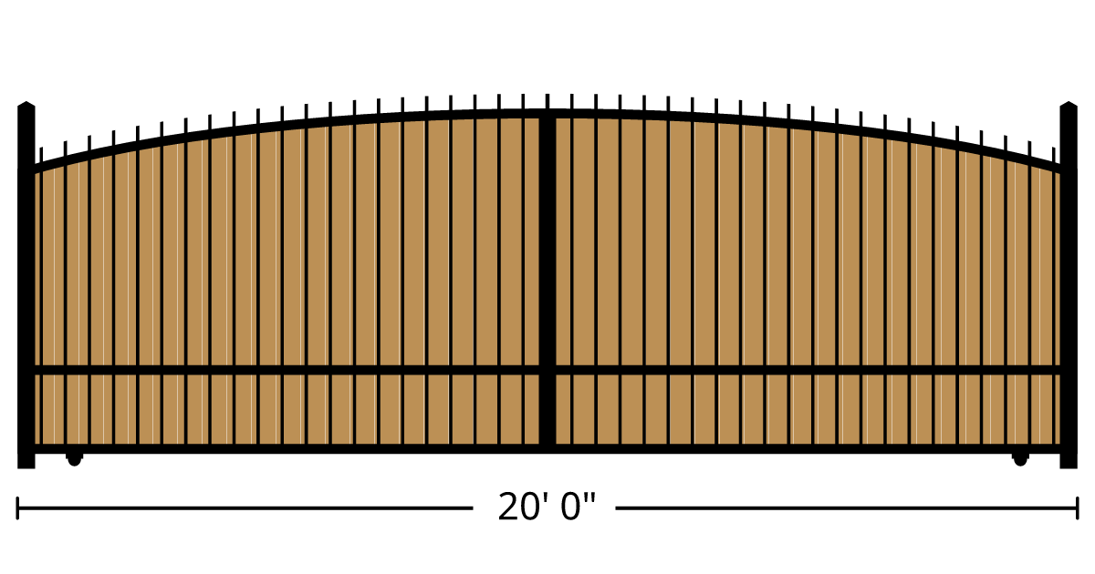 Gate | 20ft 0in Wide, Slide Kit, Solo Panel, Both Style, Double Pickets ...