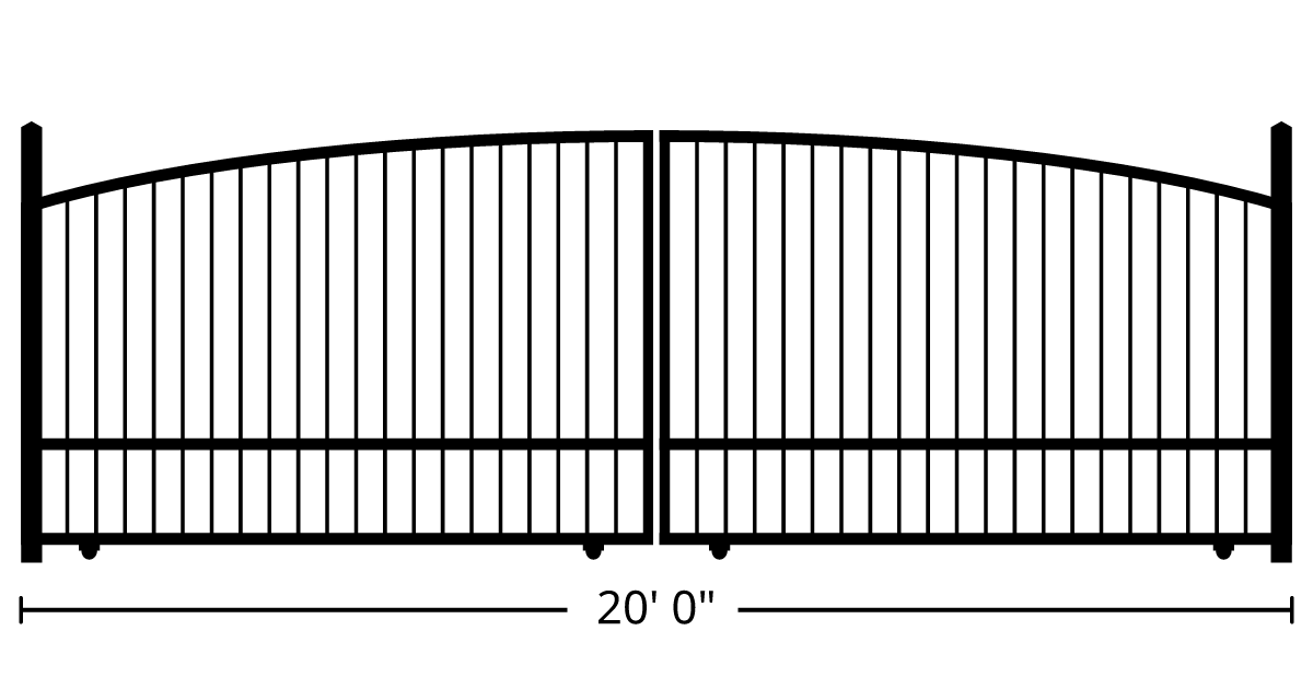Gate | 20ft 0in Wide, Slide Kit, Dual Panels, Arch Style, Single ...