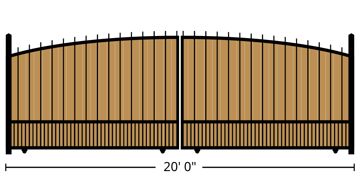 Gate | 20ft 0in Wide, Slide Kit, Dual Panels, Both Style, Puppy Pickets ...