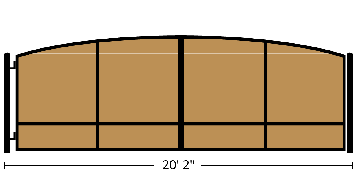Gate | 20ft 2in Wide, Swing Kit, Solo Panel, Arch Style, Horizontal ...