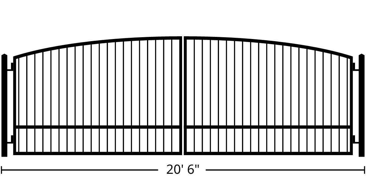 Gate | 20ft 6in Wide, Swing Kit, Dual Panels, Arch Style, Single ...