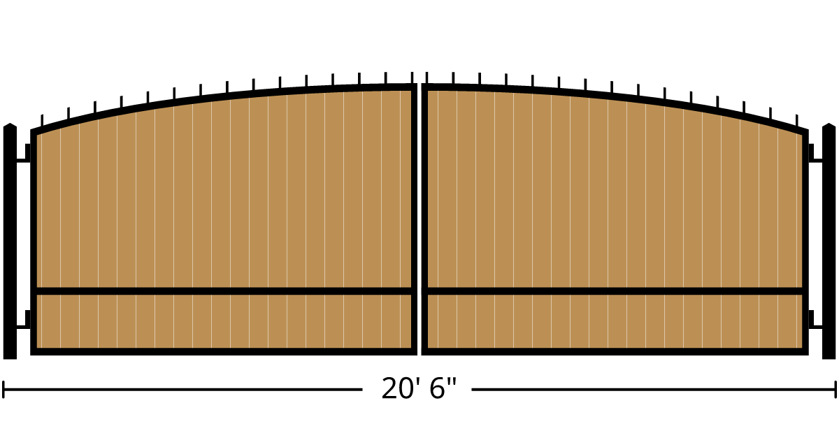 Gate | 20ft 6in Wide, Swing Kit, Dual Panels, Both Style, Vertical ...