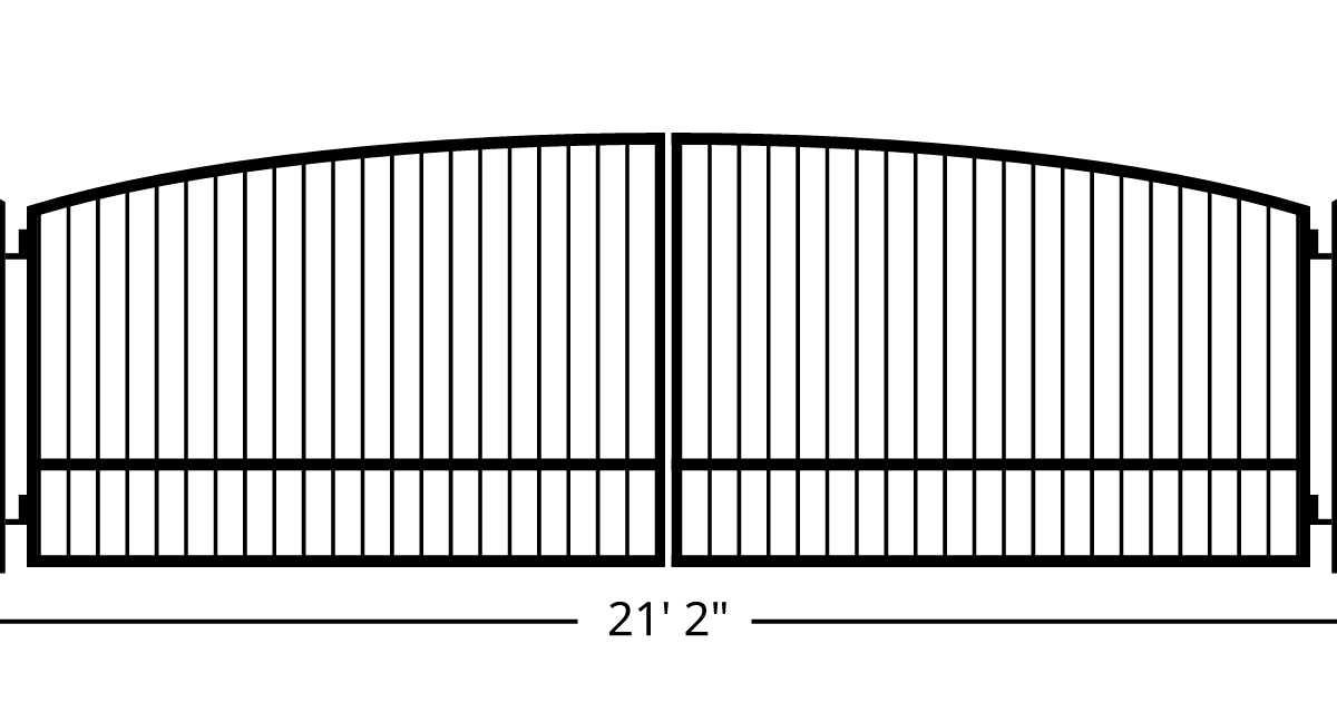 Gate | 21ft 2in Wide, Swing Kit, Dual Panels, Arch Style, Single ...