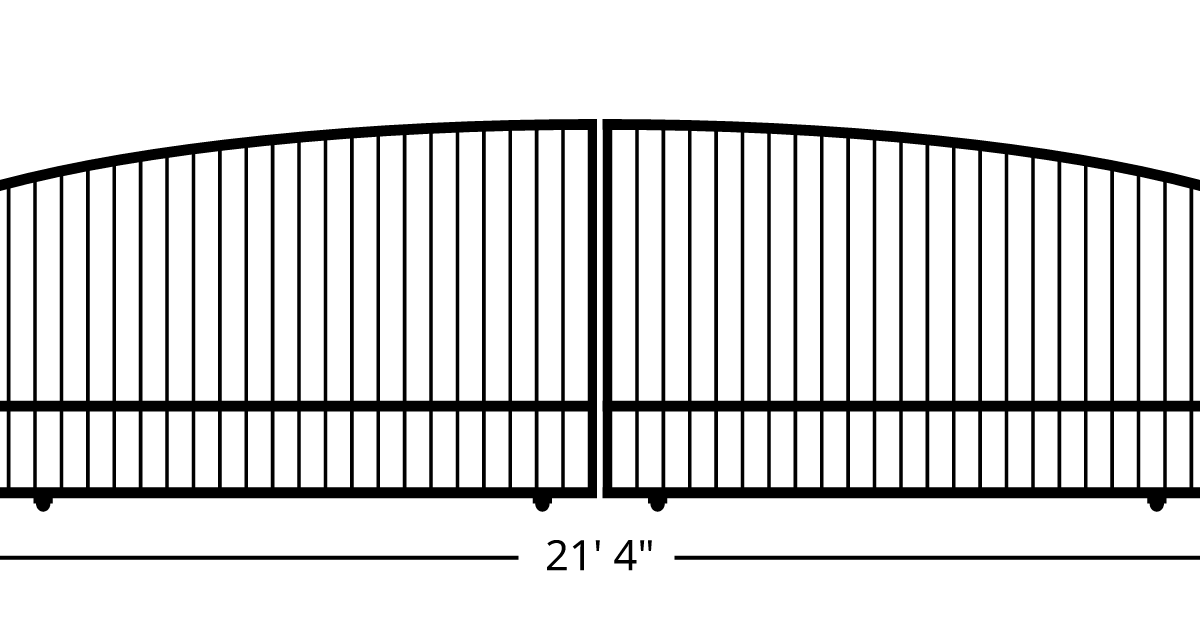 Gate | 21ft 4in Wide, Slide Kit, Dual Panels, Arch Style, Single ...