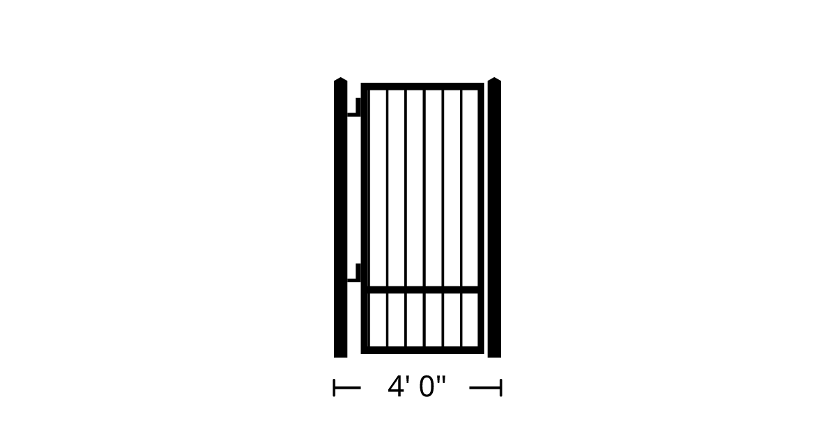 Gate | 4ft 0in Wide, Swing Kit, Solo Panel, Single Pickets, Manual ...