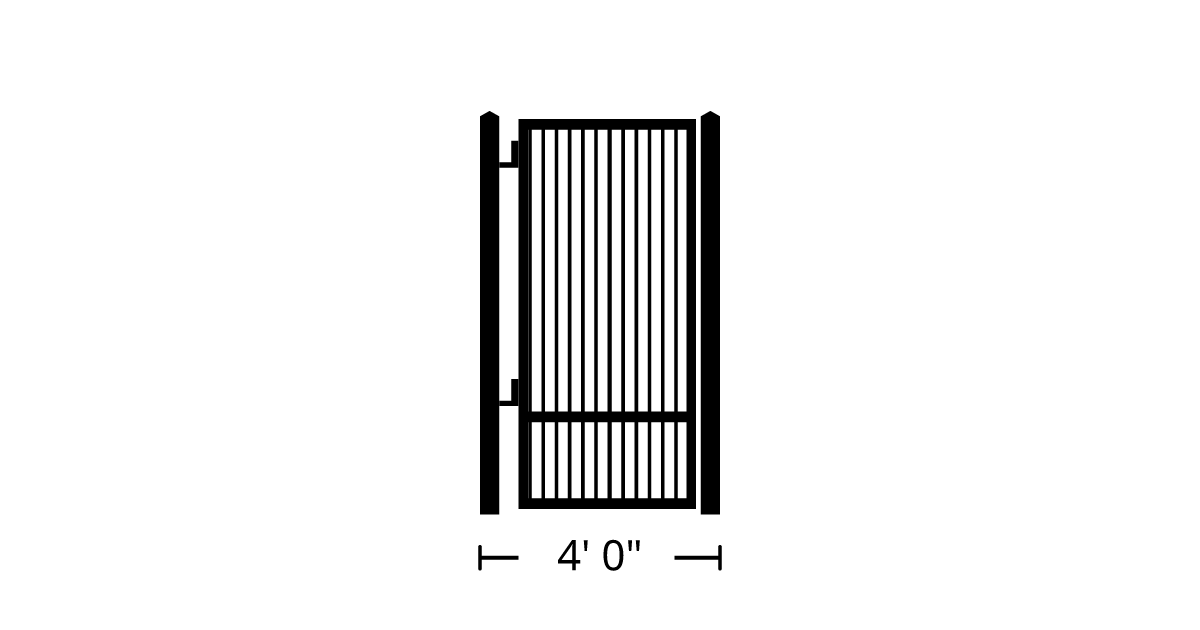 Gate | 4ft 0in Wide, Swing Kit, Solo Panel, Double Pickets, Manual ...