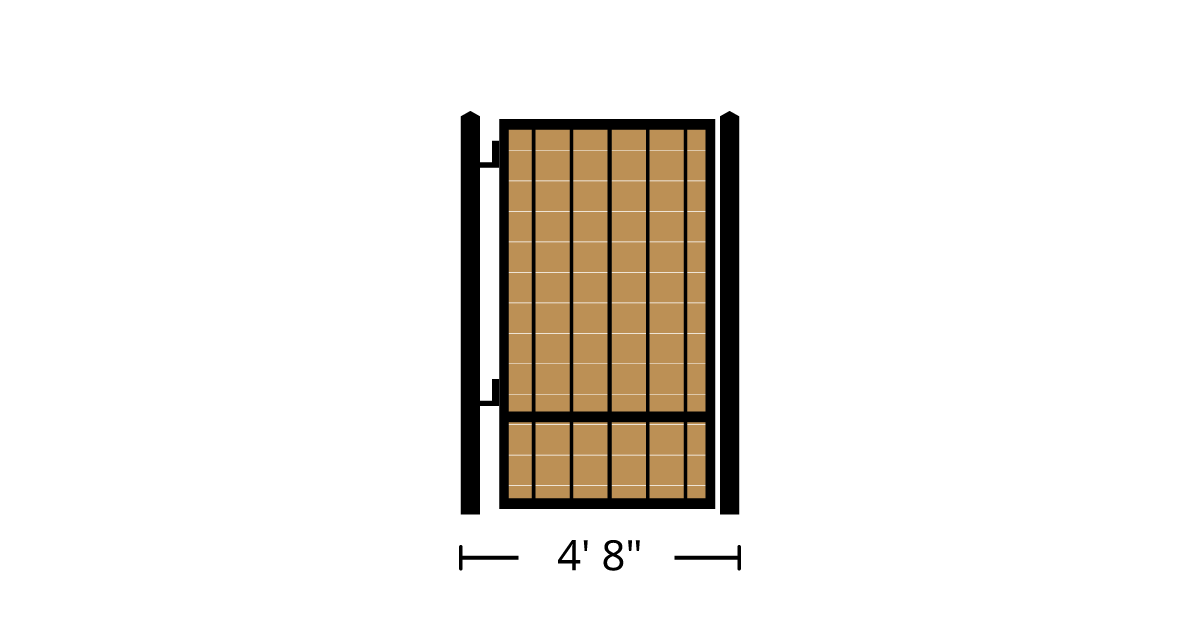 Gate | 4ft 8in Wide, Swing Kit, Solo Panel, Single Pickets, Horizontal ...