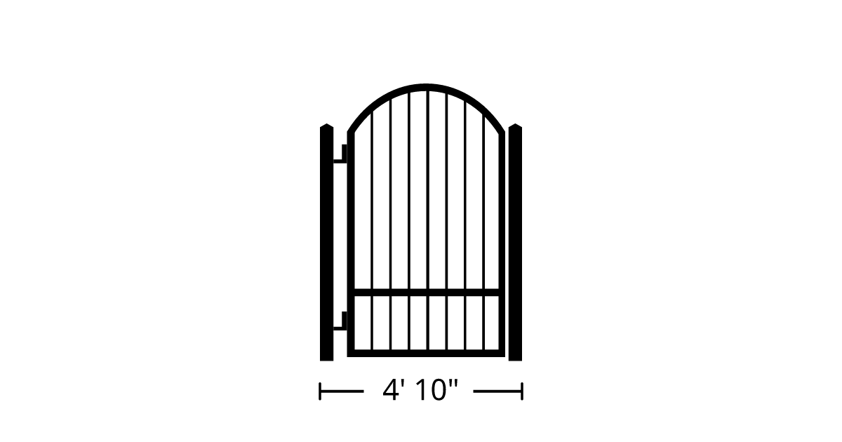 Gate | 4ft 10in Wide, Swing Kit, Solo Panel, Arch Style, Single Pickets ...